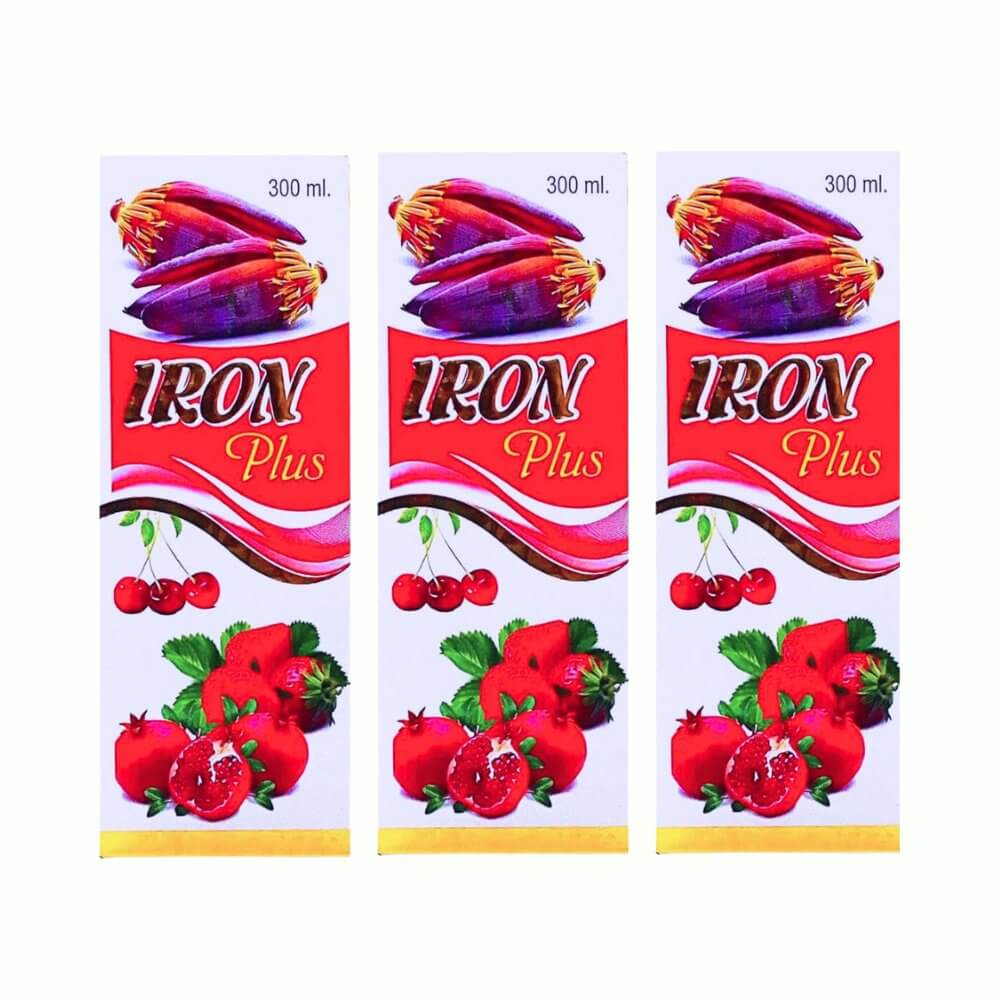 Ayurvedic Iron Plus syrup 300 ml( Pack of 3)